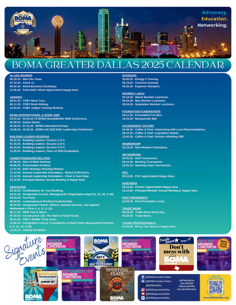 Annual Calendar - BOMA Greater Dallas