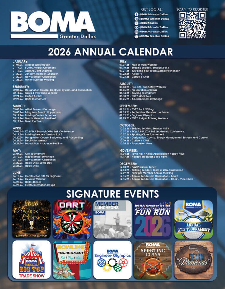Annual Calendar - BOMA Greater Dallas